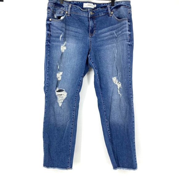 torrid | Jeans | Torrid Distressed Boyfriend Jeans Ankle Length | Poshmark